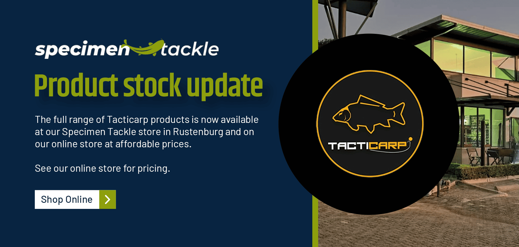 Specimen Tackle stocks the full range of Tacticarp - Specimen Tackle