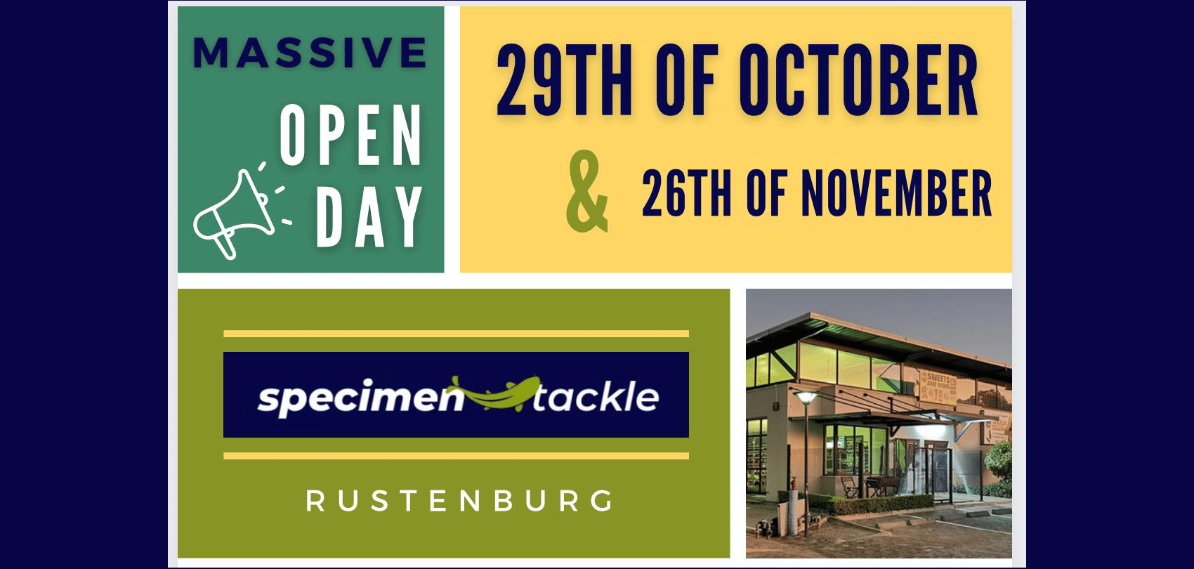 Specimen Tackle Open Day - 29 October 2022 & 26 November 2022 ...